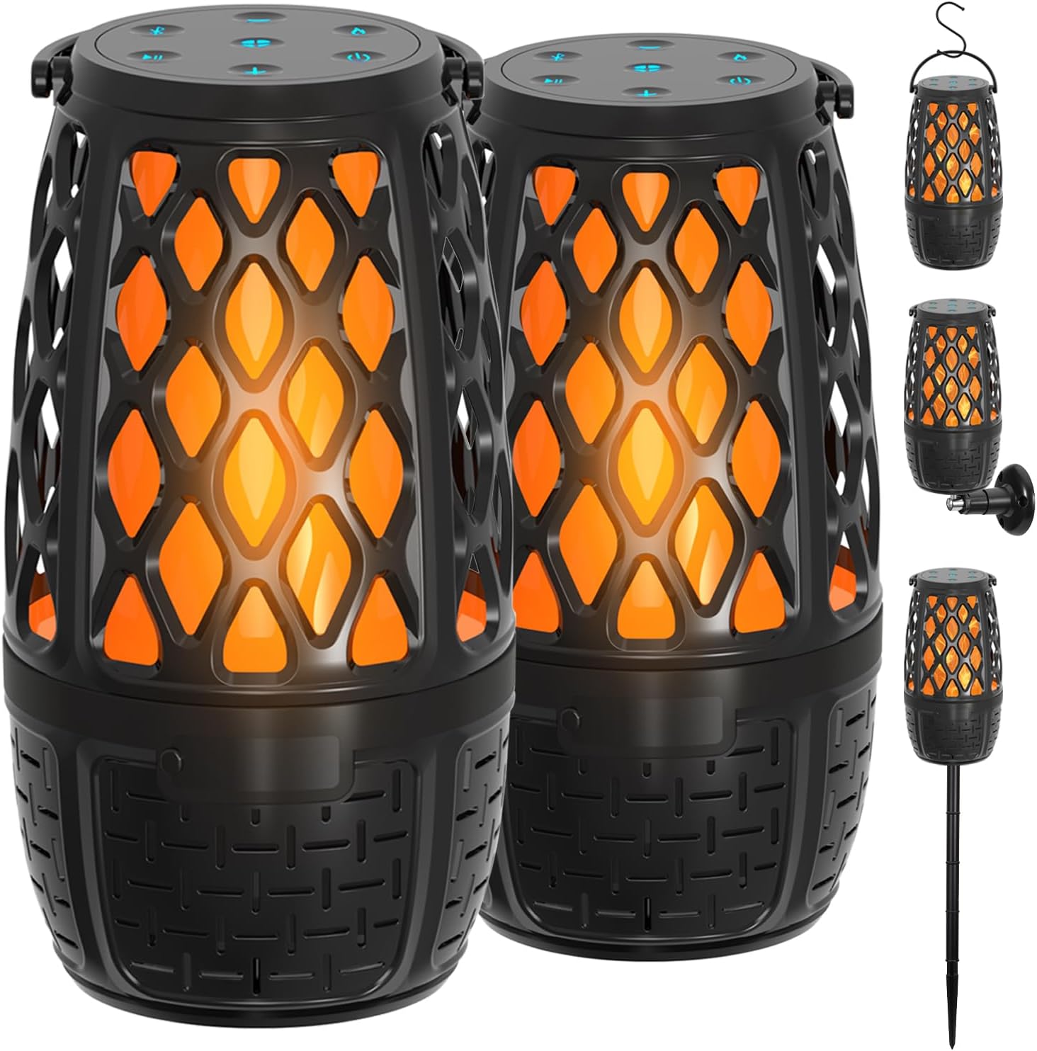 Amazon.com: 2 Pack LED Flame Outdoor Bluetooth Speaker, Unique Gifts ...