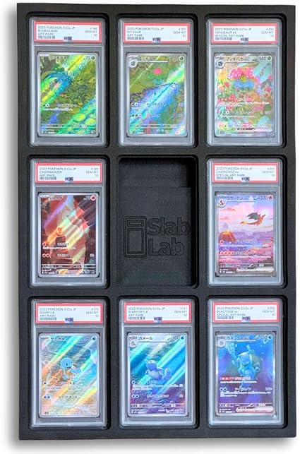Amazon.com: Slab Lab Wall Display for Graded Cards | 9-Slot Foam Frame ...