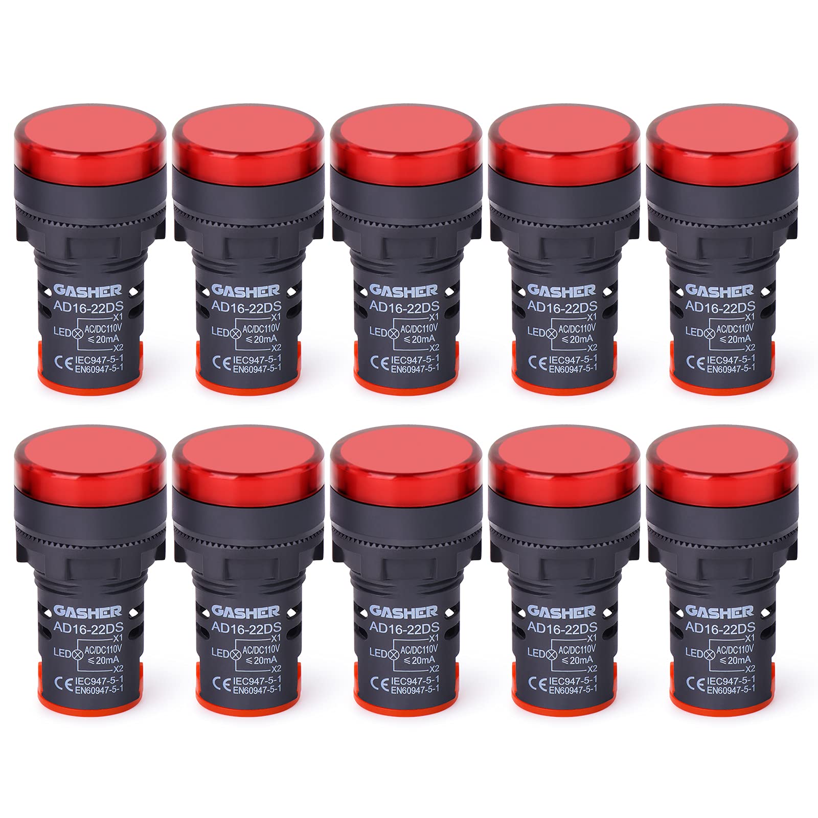 Snapklik.com : GASHER 12V/24V/110V 20mA Energy Saving Indicator Light ...