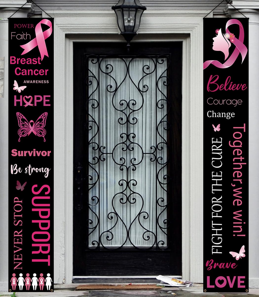 Amazon.com: Breast Cancer Awareness Porch Sign-Hope Love Cure Party ...