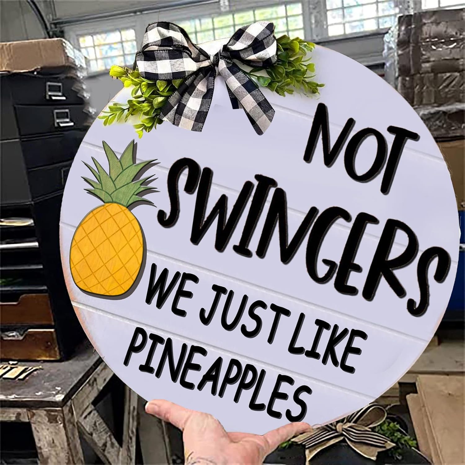 Amazon.com : 3D Funny Pineapple Welcome Home Hanger Welcome Sign Home ...