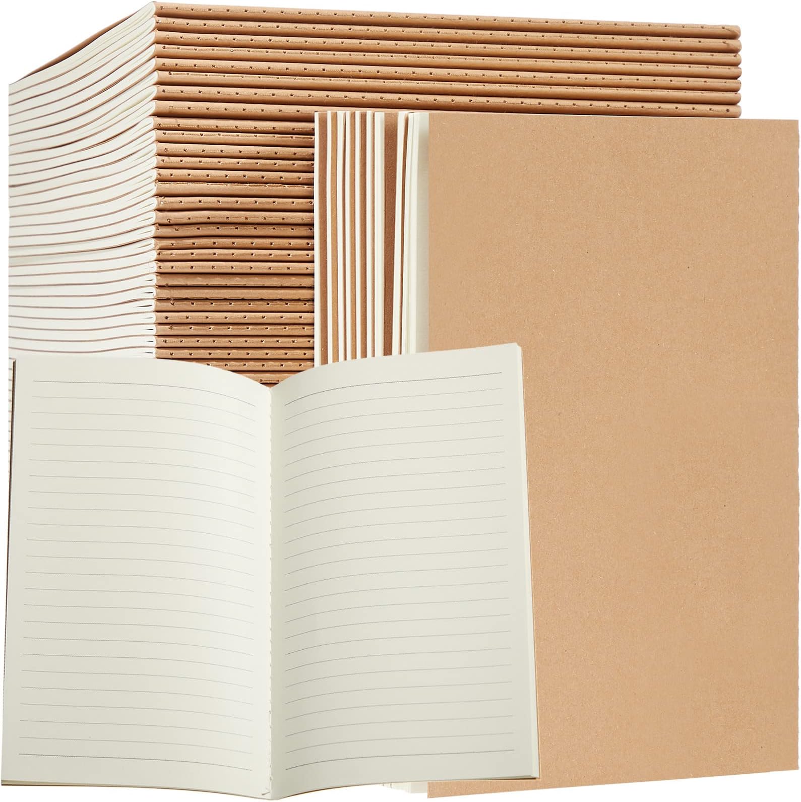 Amazon.com : 200 Pack Kraft Notebooks A6 Blank Unlined Notebook Bulk ...