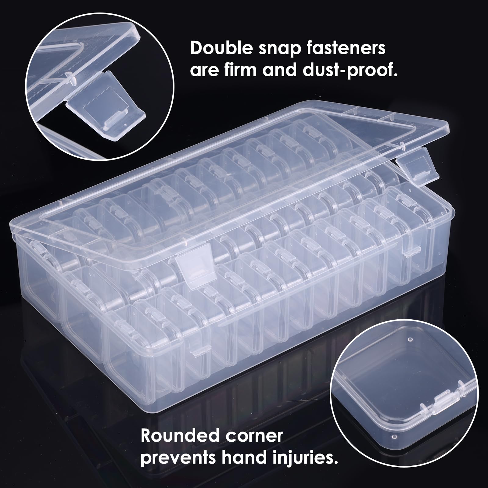Snapklik.com : OUTUXED Bead Organizer Box, 108Pcs Small Clear Plastic ...
