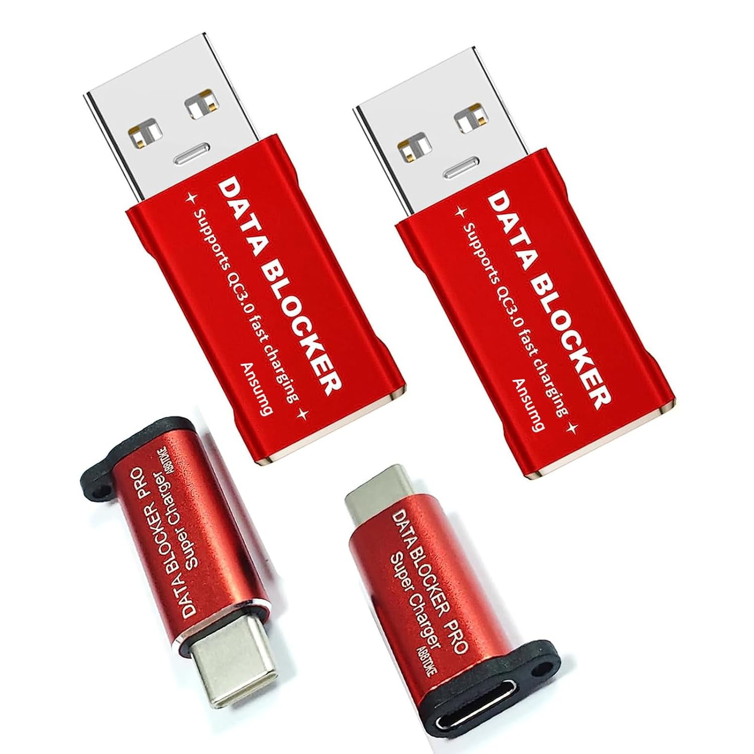 Data Blocker Usb A To A And Usb C To C Data Blocker 4 Pack Protect Against Juice