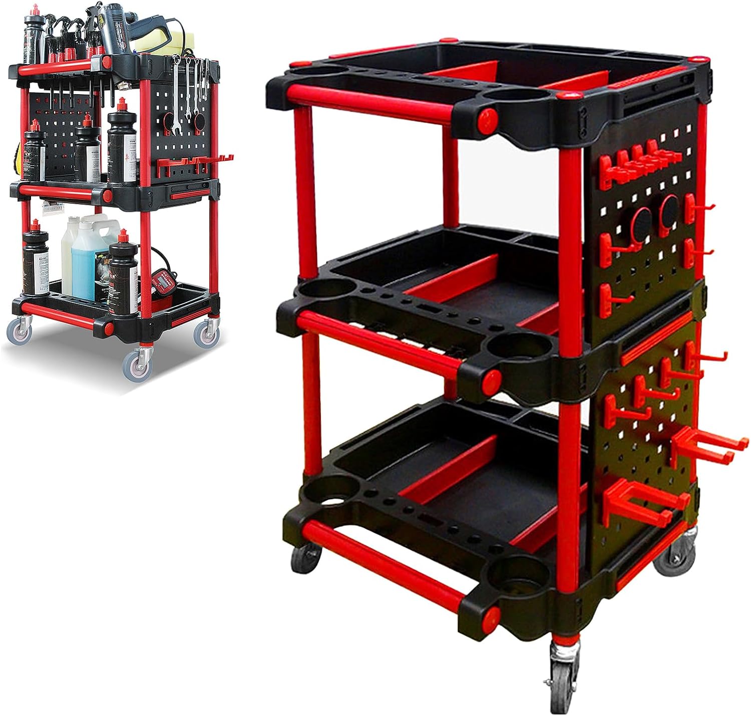 Amazon.com: 3 Tier Rolling Detailing Tool Cart,440lb Heavy Duty Car ...