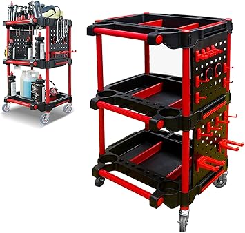 Amazon.com: 3 Tier Rolling Detailing Tool Cart,440lb Heavy Duty Car ...