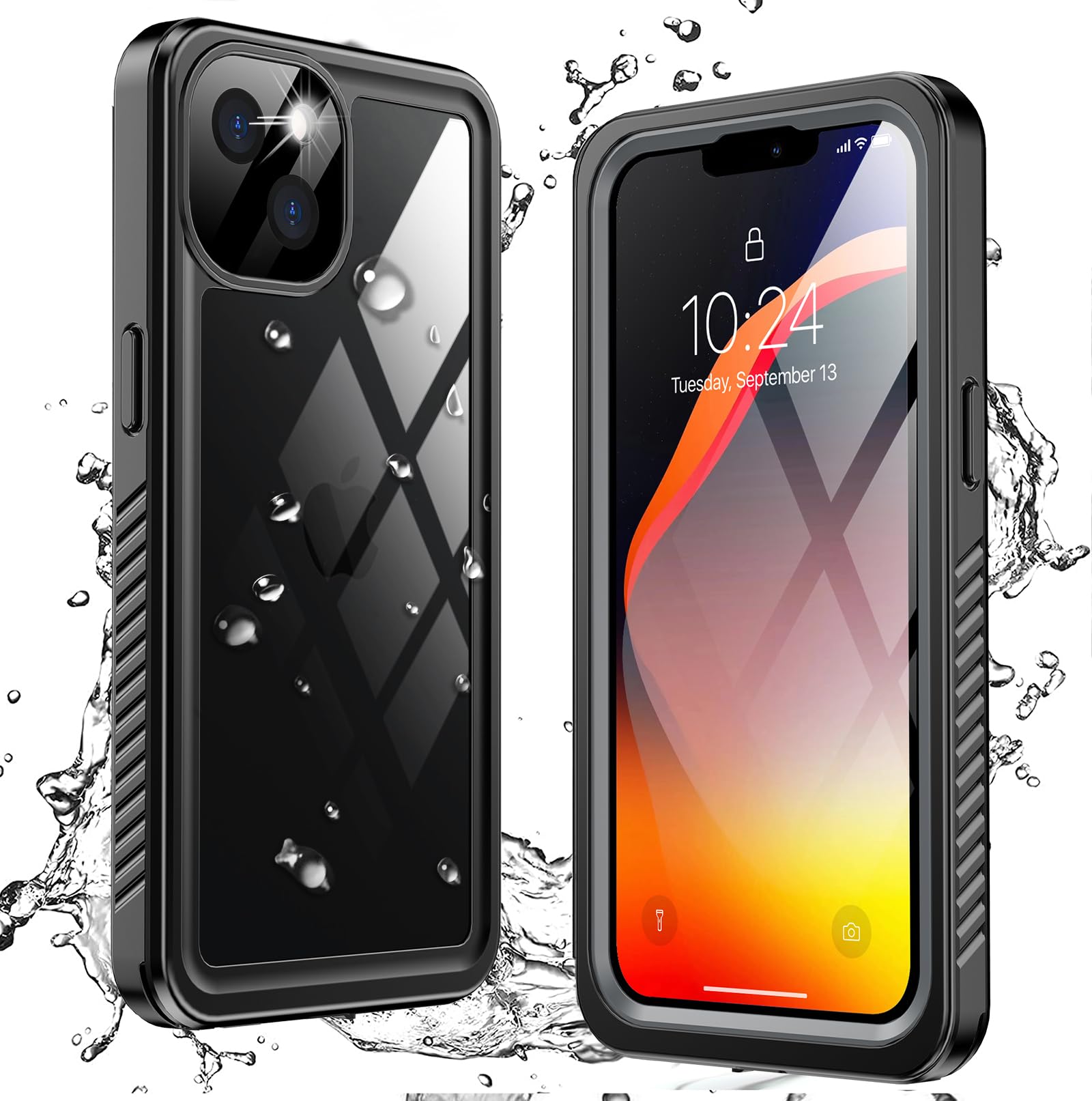 Amazon.com: Bestcellcase Waterproof Case for iPhone 13,Built-in Screen ...