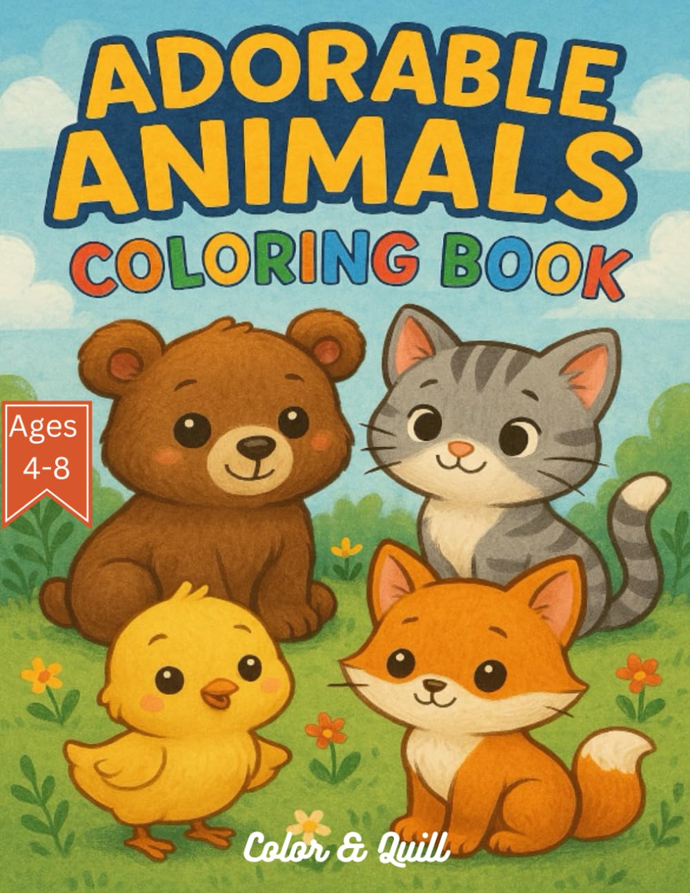 Adorable Animals Coloring Book: Charming Baby Animals to Color for ...