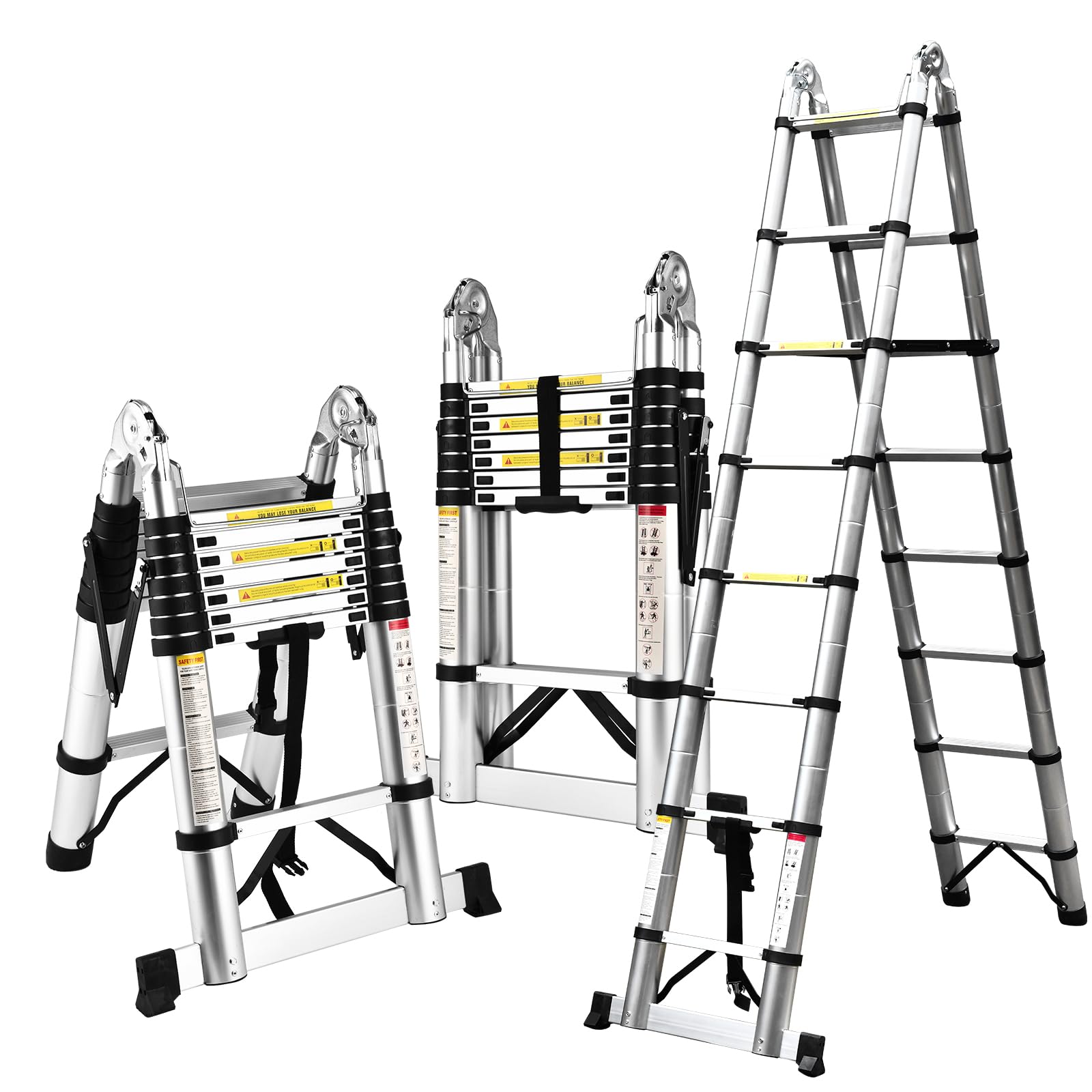 Telescoping Ladder A Frame?Soctone 16.5FT Aluminum Telescopic Ladder ...