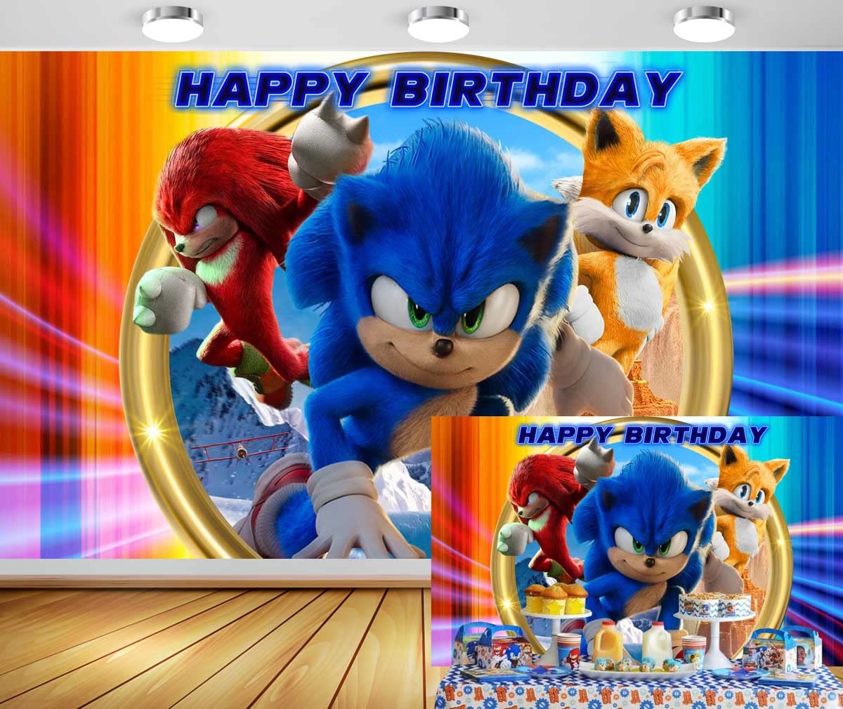 Buy Sonic 2 Birthday Party Backdrop Supplies Cartoon Movie Theme ...