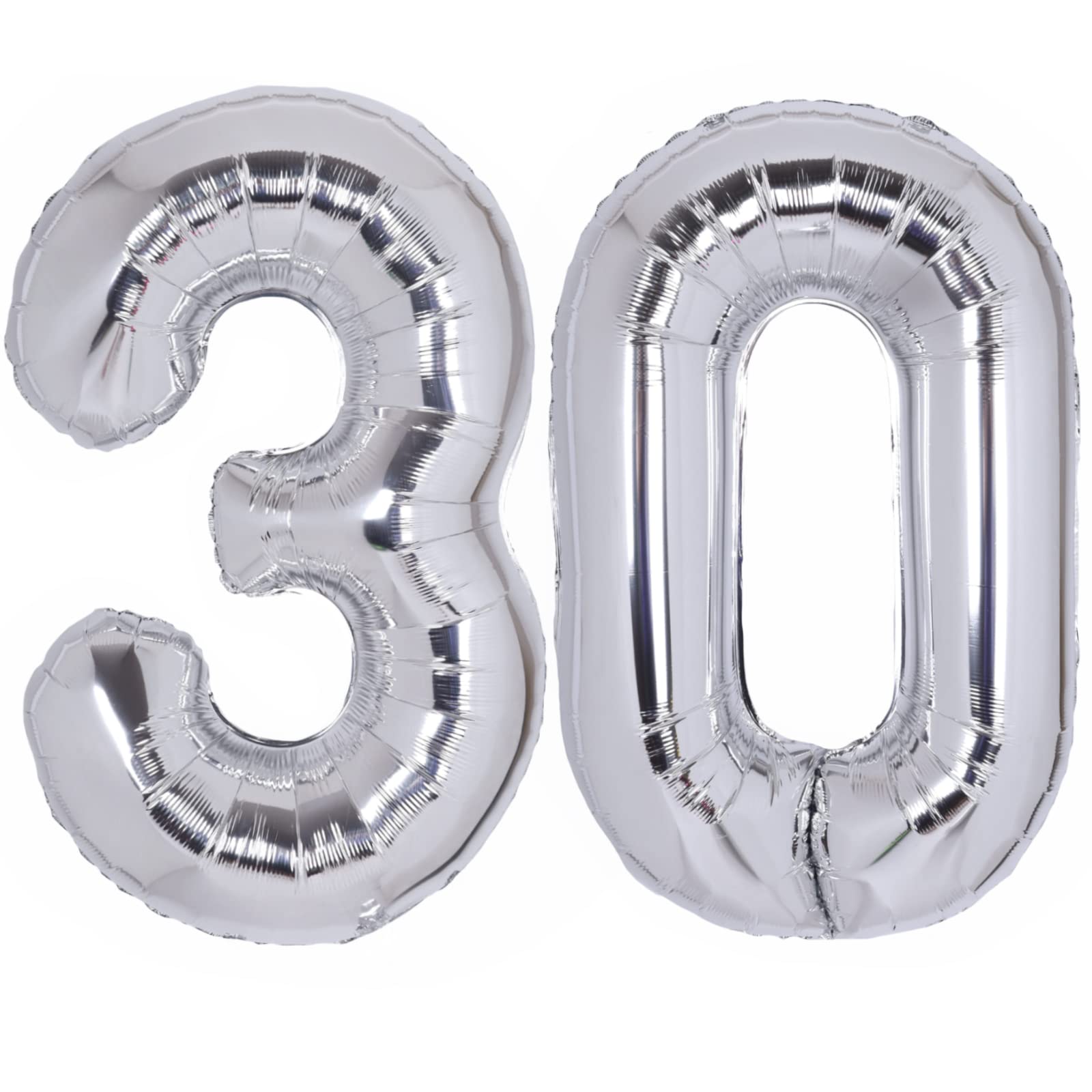 Amazon.com: 40 Inch Number 30 Balloon Silver Jumbo Giant Big Large ...