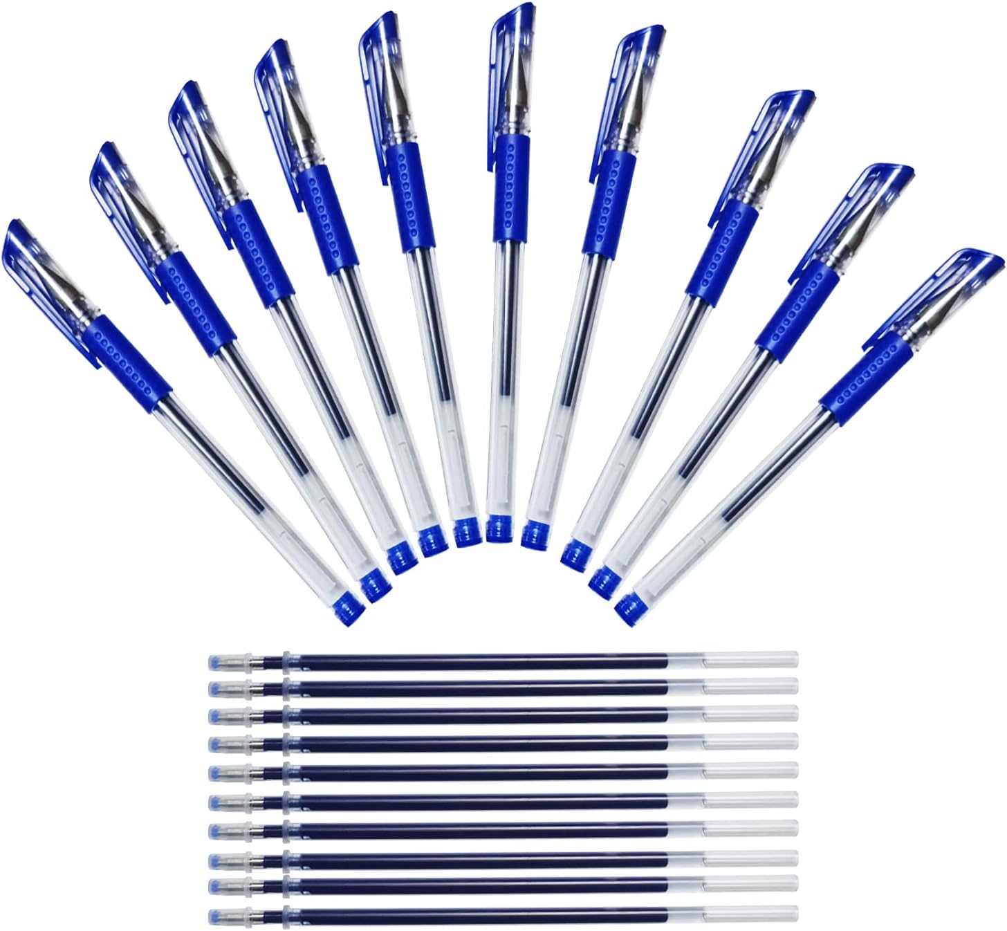 Gel Pen Set, (Pack Of 10) Ball Point, 0.5mm with 10 replaceable cores ...
