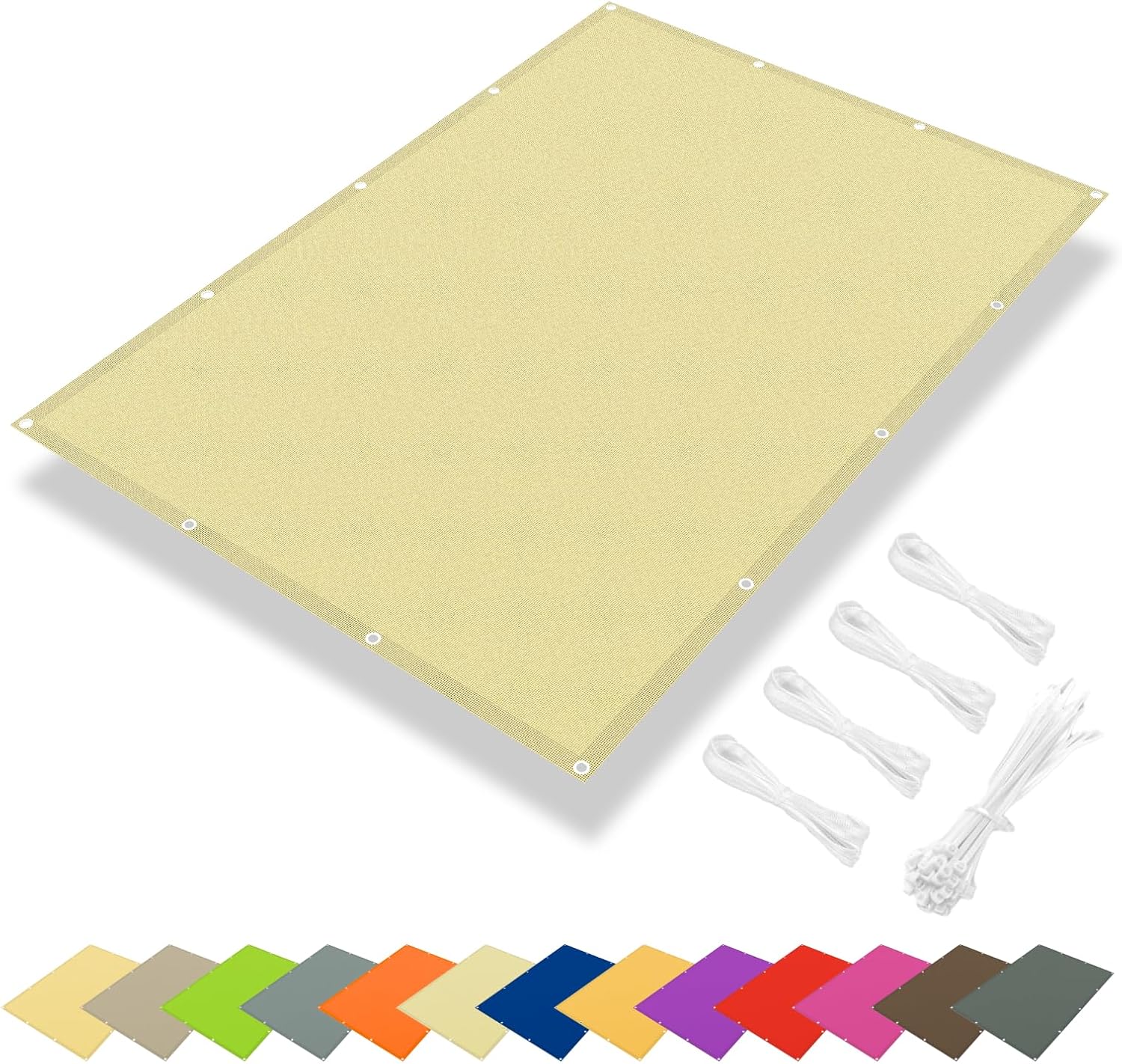 IOAOI Waterproof Sun Shade Sail 3x4M, 95% UV Block Rectangle Awning ...