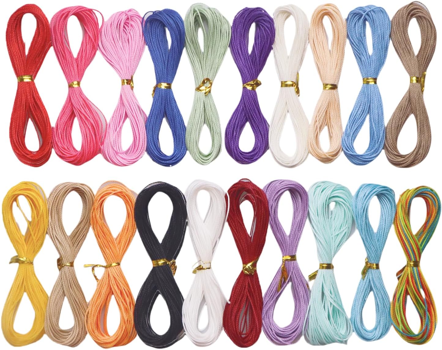 Amazon.com: Waxed String 35 Colors 1mm 382 Yard | Waxed Polyester Cord ...
