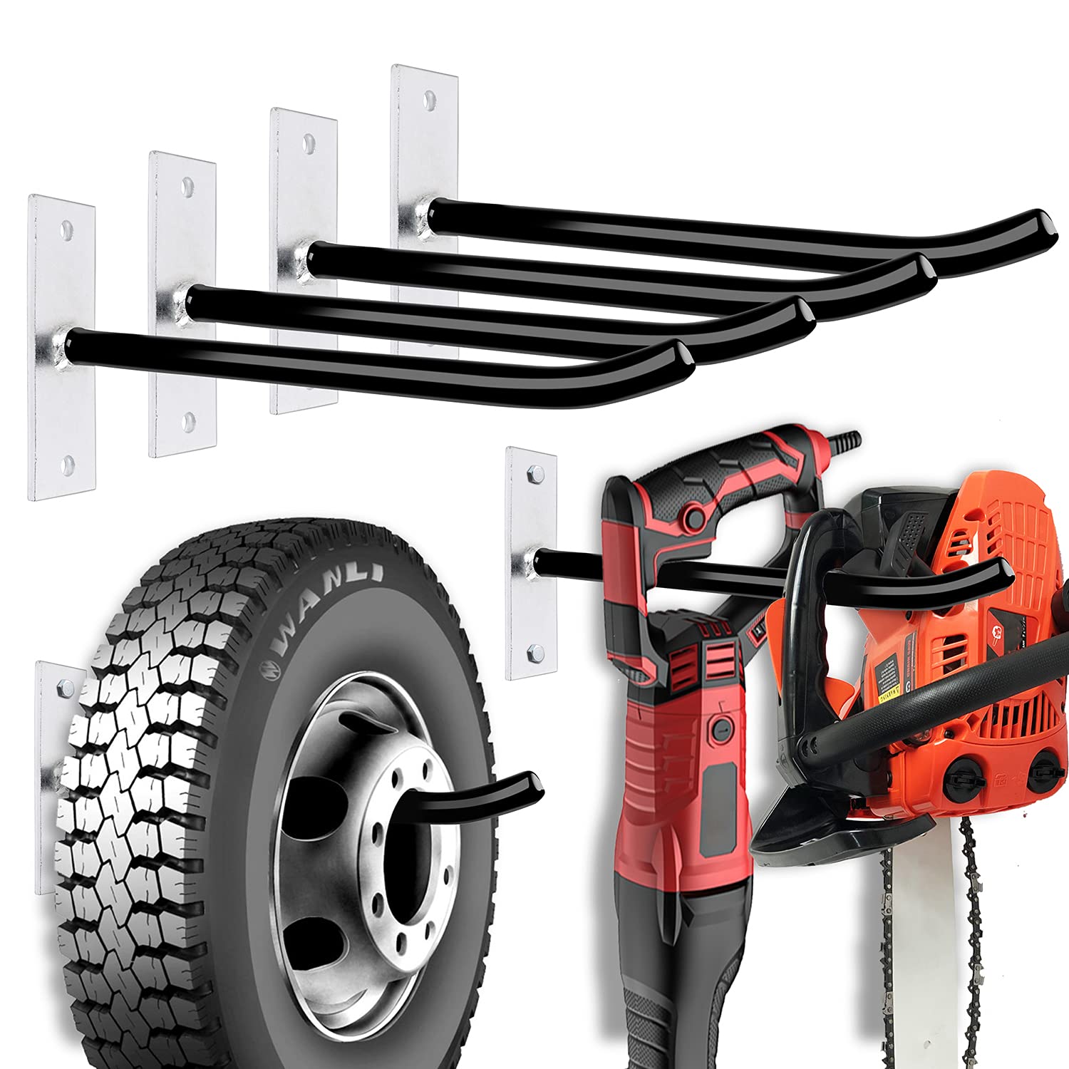 Buy HORUSDY 4PC Tire Storage Rack, 110lbs, Heavy Duty Steel Garage Wall ...