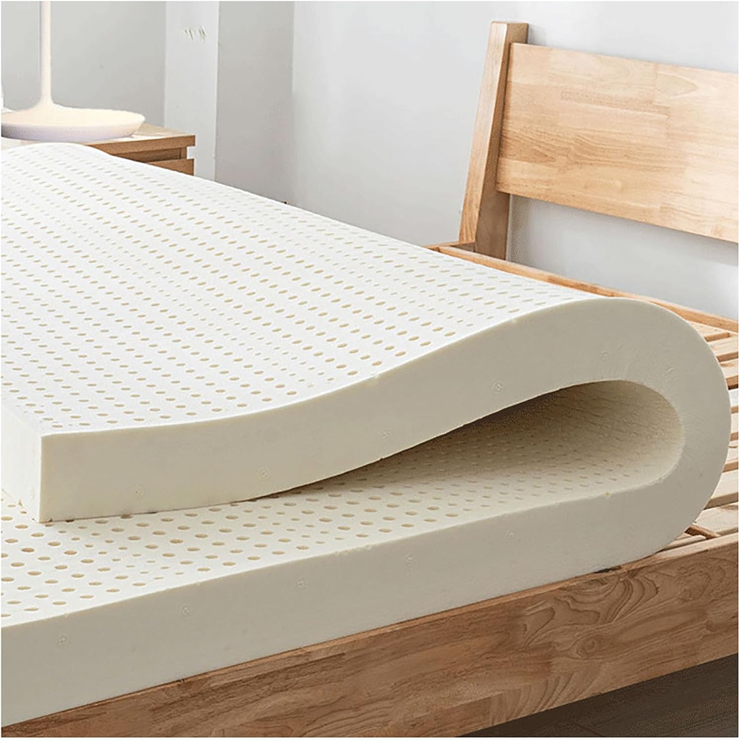 100% Natural Latex Mattress Topper - Ultra Soft, Organic Cotton Cover ...