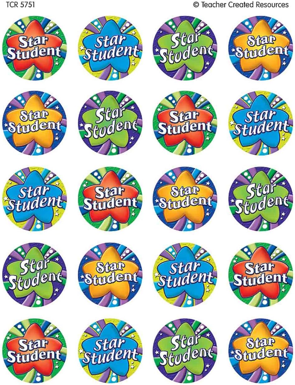 Amazon.com: Teacher Created Resources Star Student Stickers, Multi ...