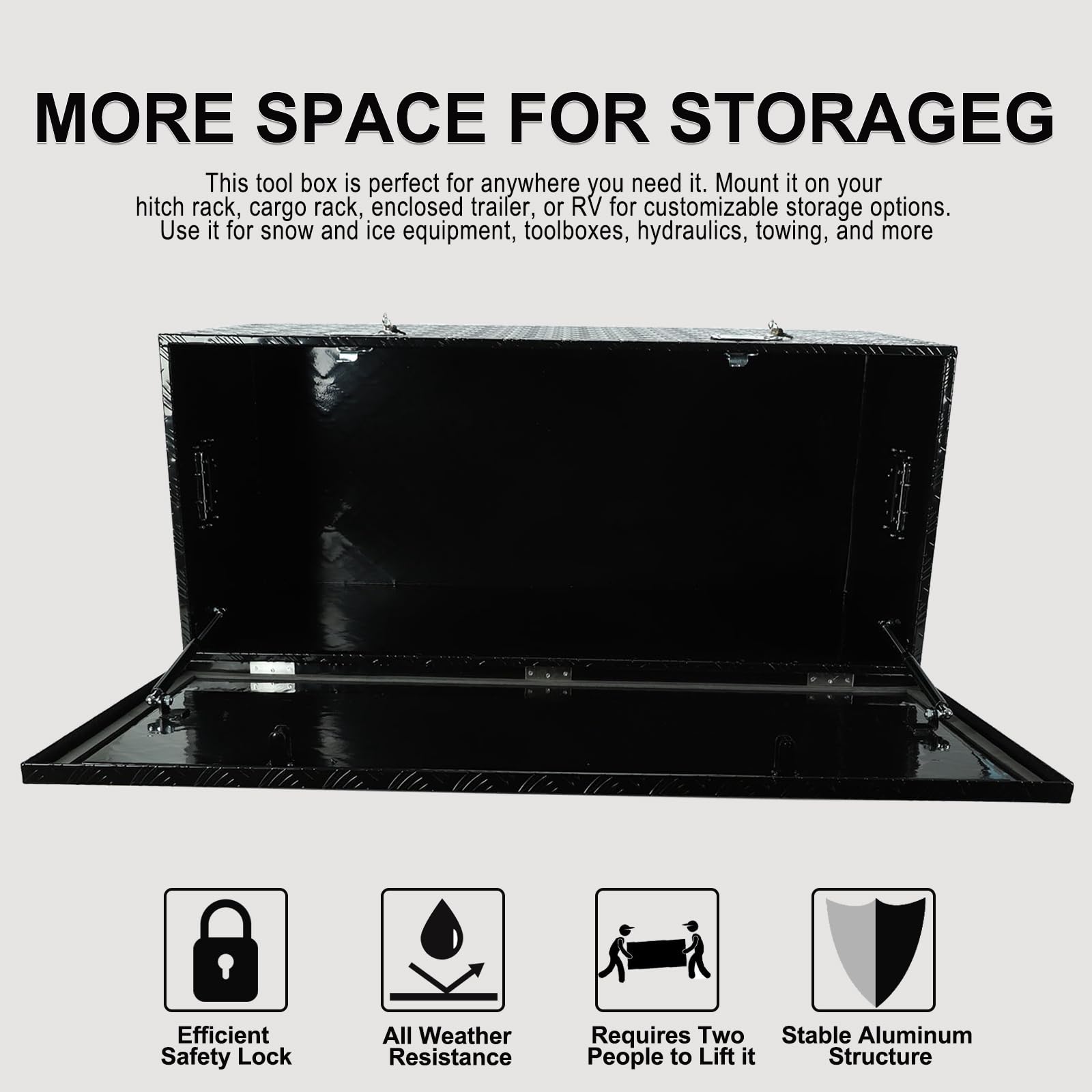 Snapklik.com : 48 Inch Truck Tool Box Aluminum Heavy Duty Trailer Tool ...