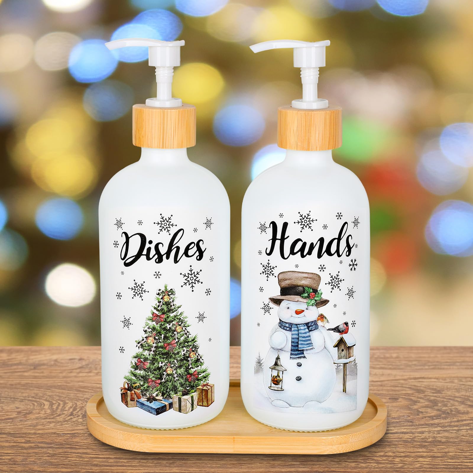 Amazon.com: JarThenaAMCS 2Pcs Christmas Soap Dispenser Snowman ...