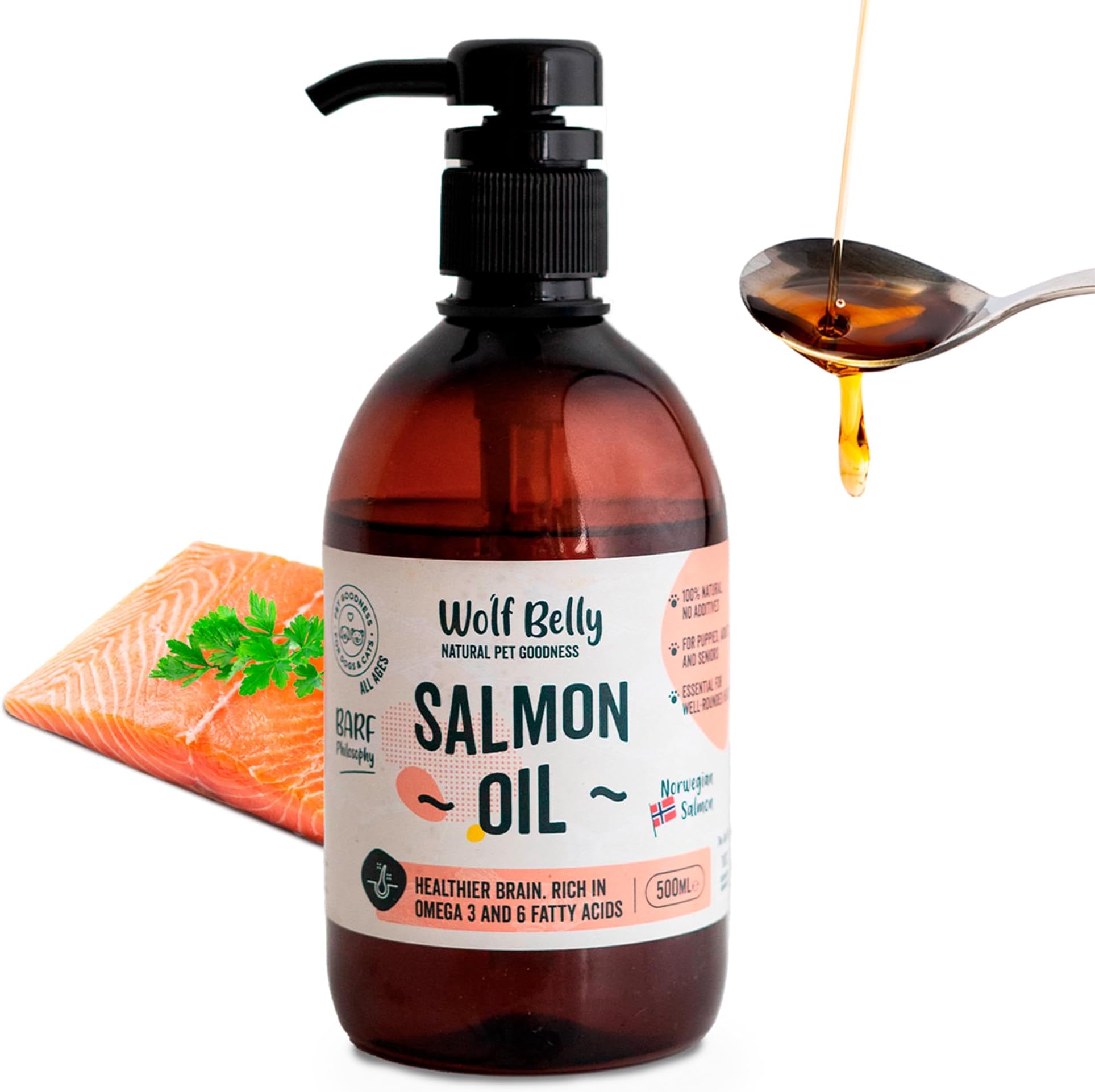 AniForte Huile de Saumon pour Chiens 500 ML - Huile de Poisson ...