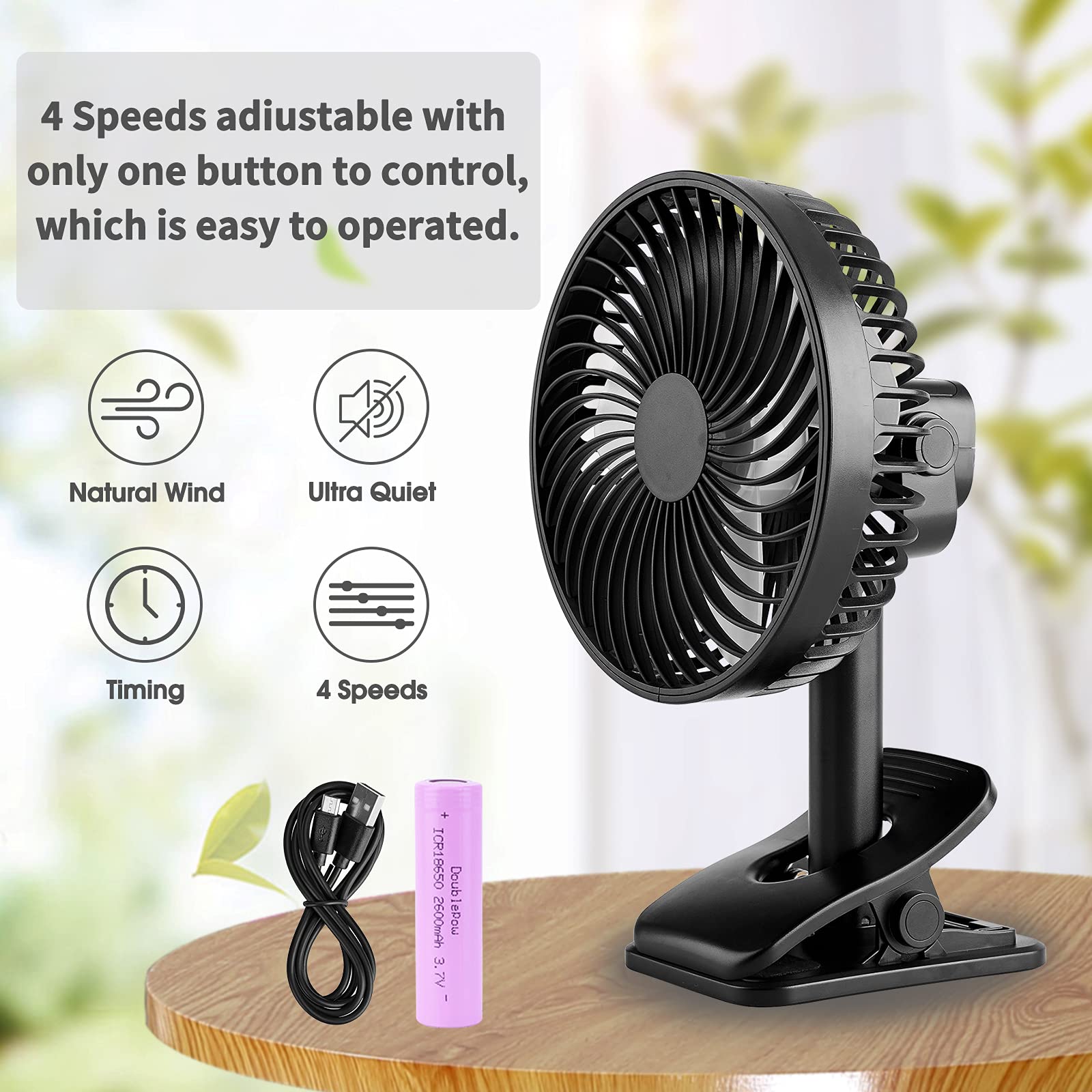 Qinuker Desk Usb Powered Oscillating Clip Fan Mini Table KEYNICE USB