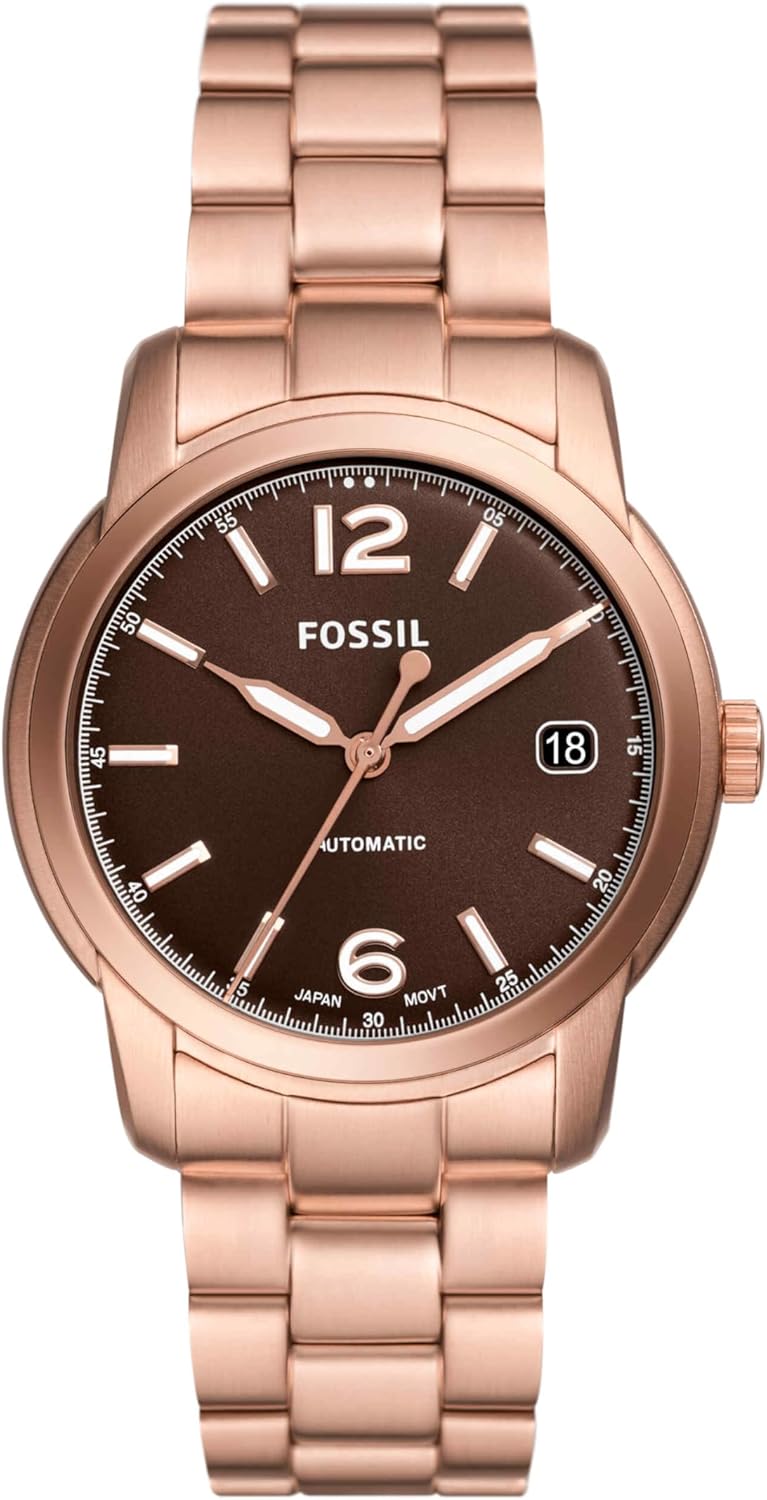 Amazon.com: Fossil Heritage Automatic Brown Dial Unisex Watch ME3258 ...