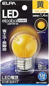 Amazon | エルパ (ELPA) LED電球G40形 LED電球 照明 E26 100V 1.4W 黄色 屋内用 LDG1Y-G-G253 | エルパ(ELPA) | LED電球 通販