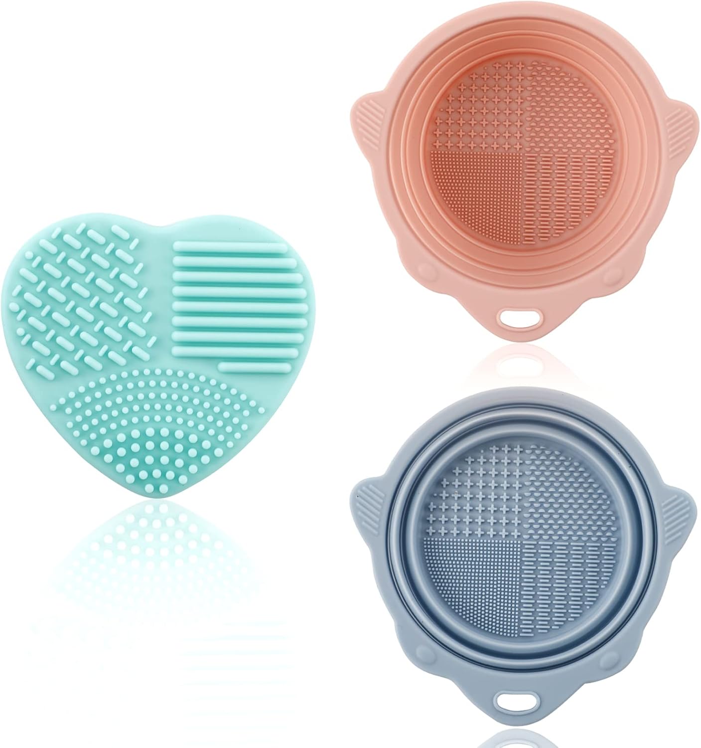 Amazon.com: 3 Pcs Makeup Brush Cleanser Mat Foldable Silicone Brush ...