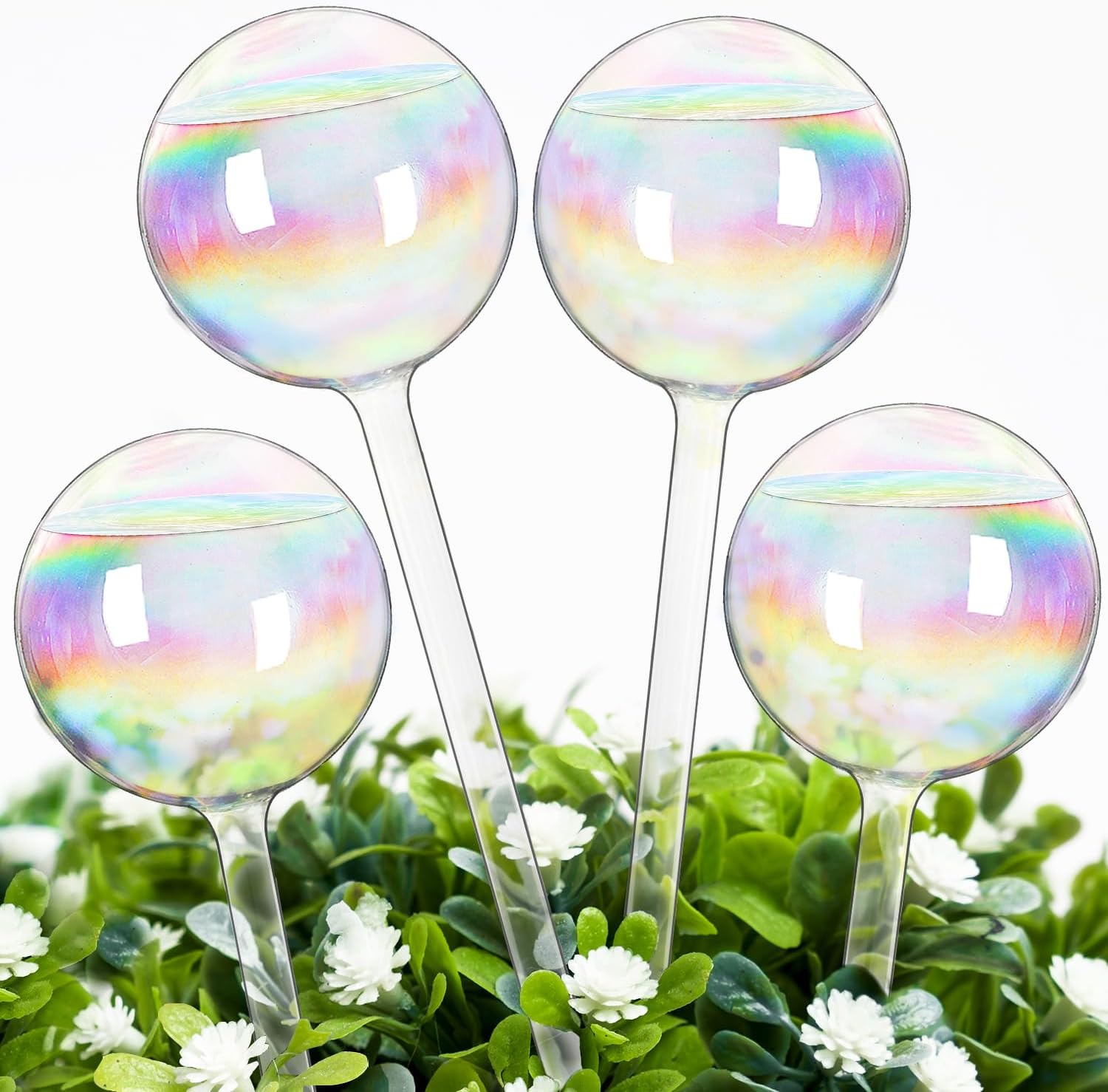 Amazon.com: Tomorotec Iridescent Glass Self Watering Globes 6-Pack (3 ...