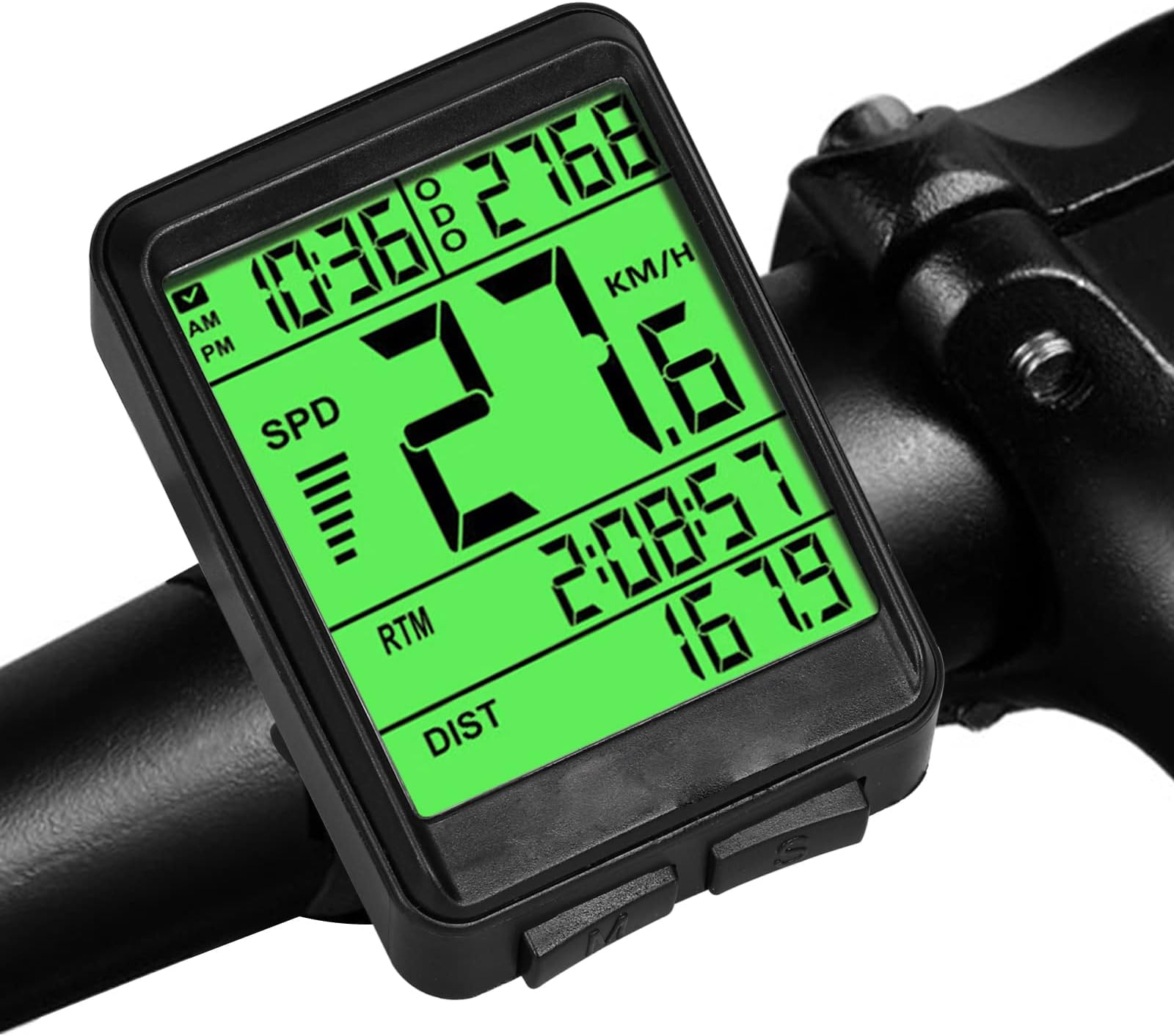 JHuuu Bike Computer, Wireless Waterproof Bicycle Odometer Speedometer ...