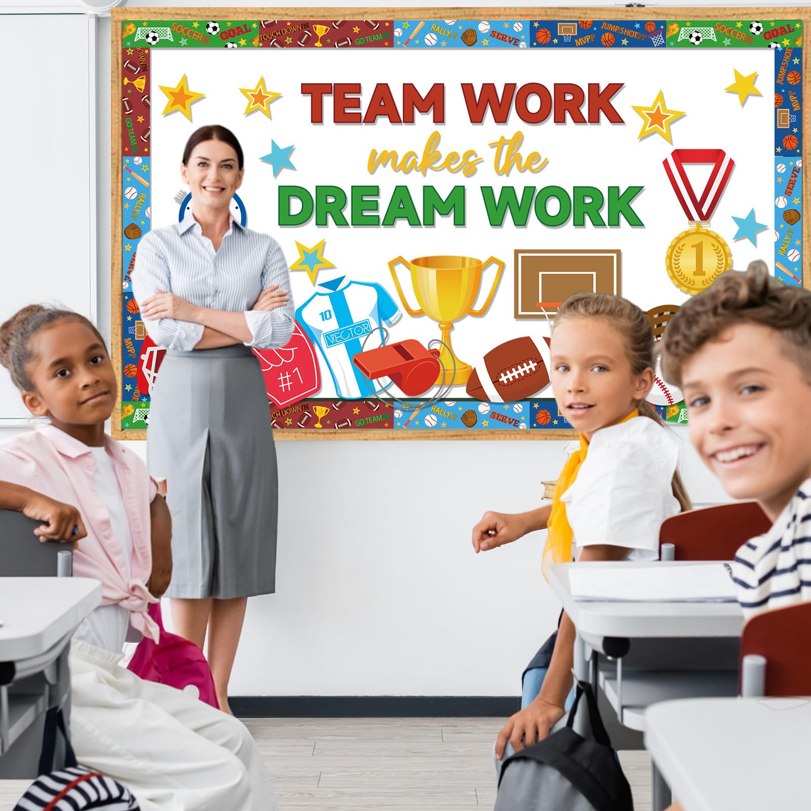 Snapklik.com : Sports Motivational Bulletin Board Set Back To School ...