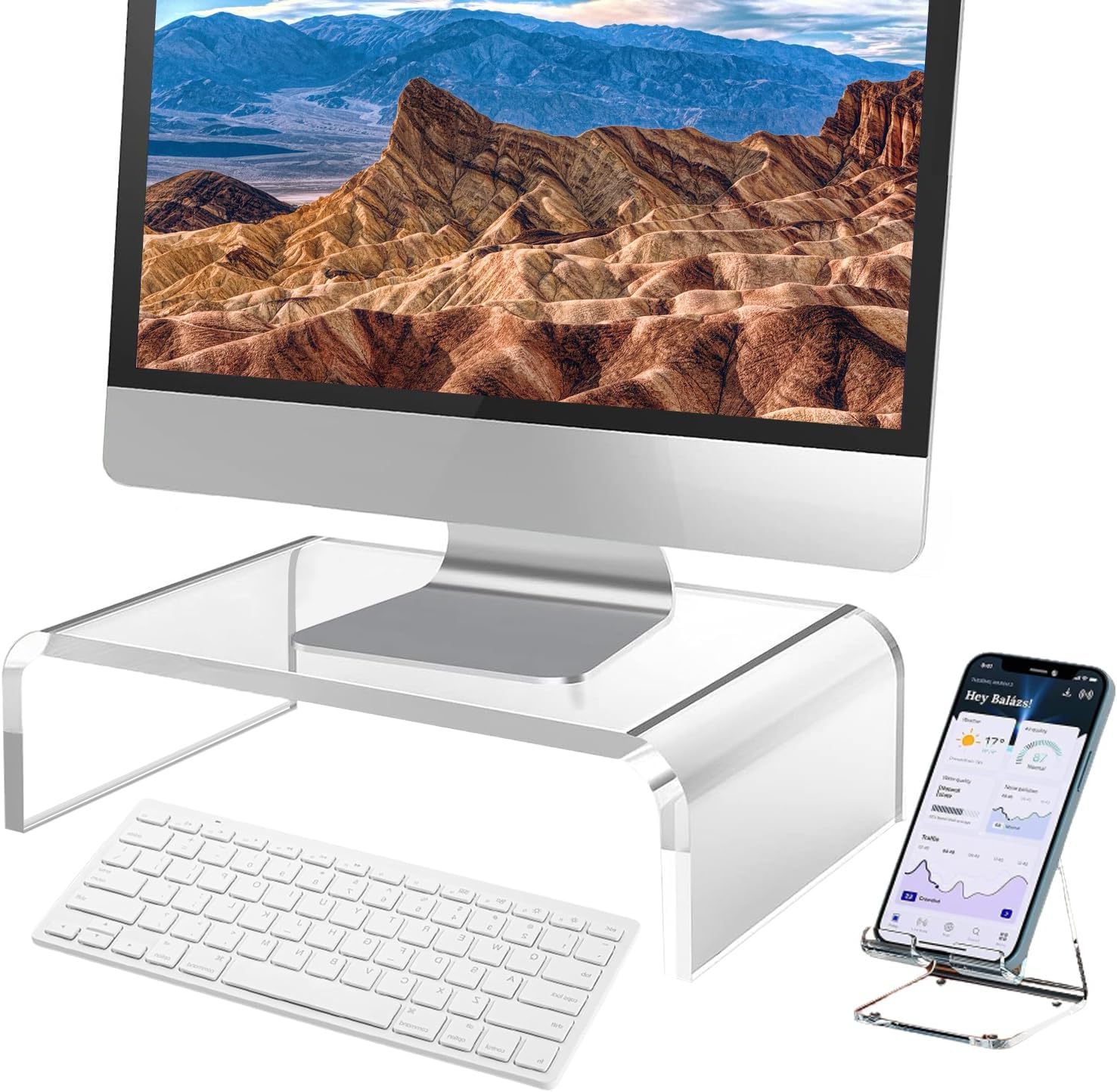 Amazon.com: NovaMode Acrylic Monitor Stand, Pink Computer Riser, Pink ...