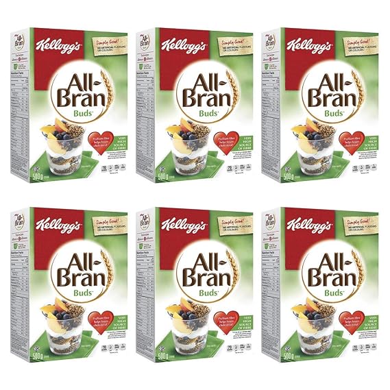 Amazon.com: Kellogg's All Bran Buds Cereal 500g/17.6oz, 6-Pack ...