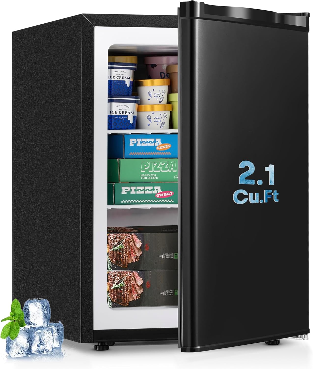 Amazon.com: Erivess 2.1 Cu.ft Compact Upright Freezer, Single Door Mini ...