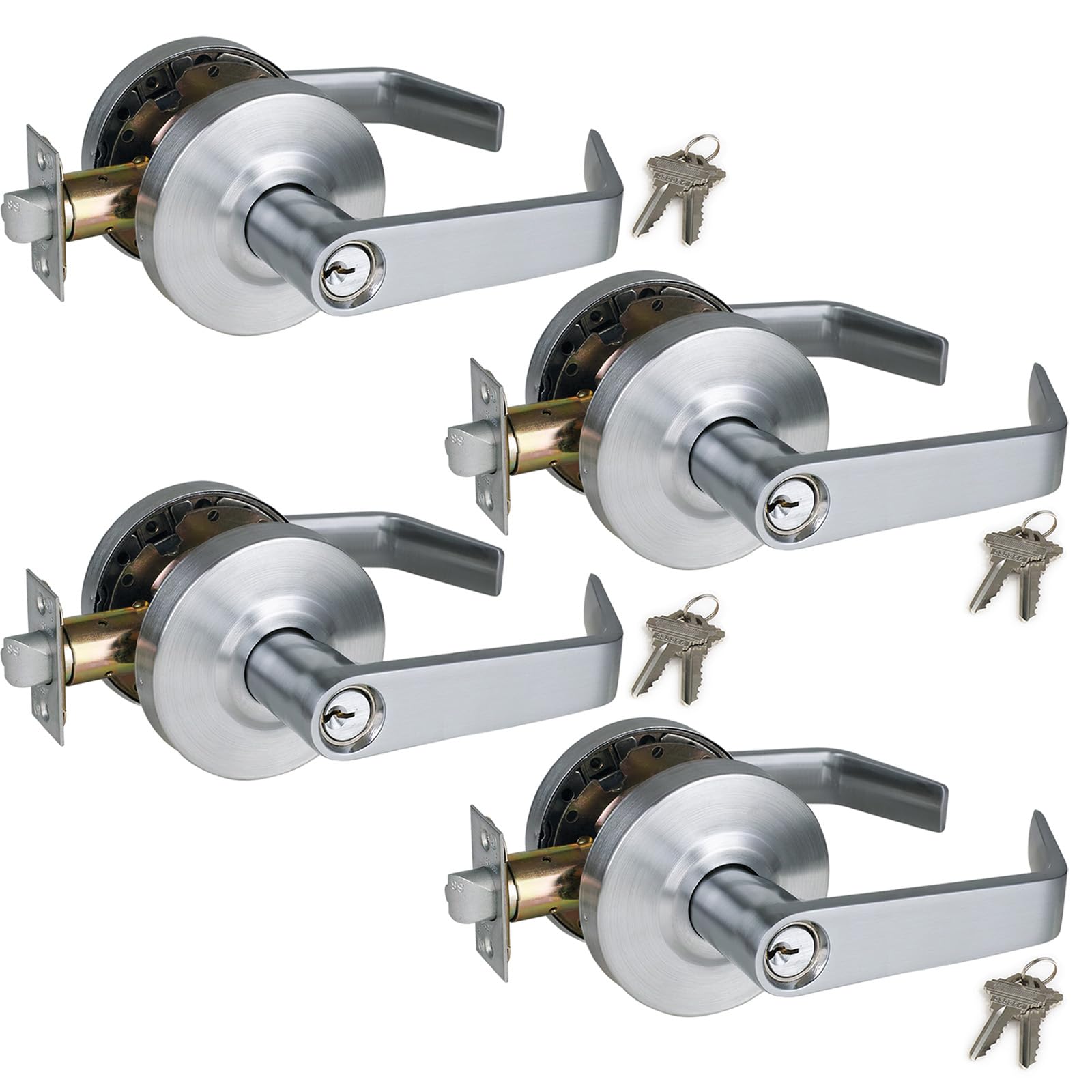 NEWBANG HARDWARE Hospital Storeroom Door Handle Lock Set with Satin ...