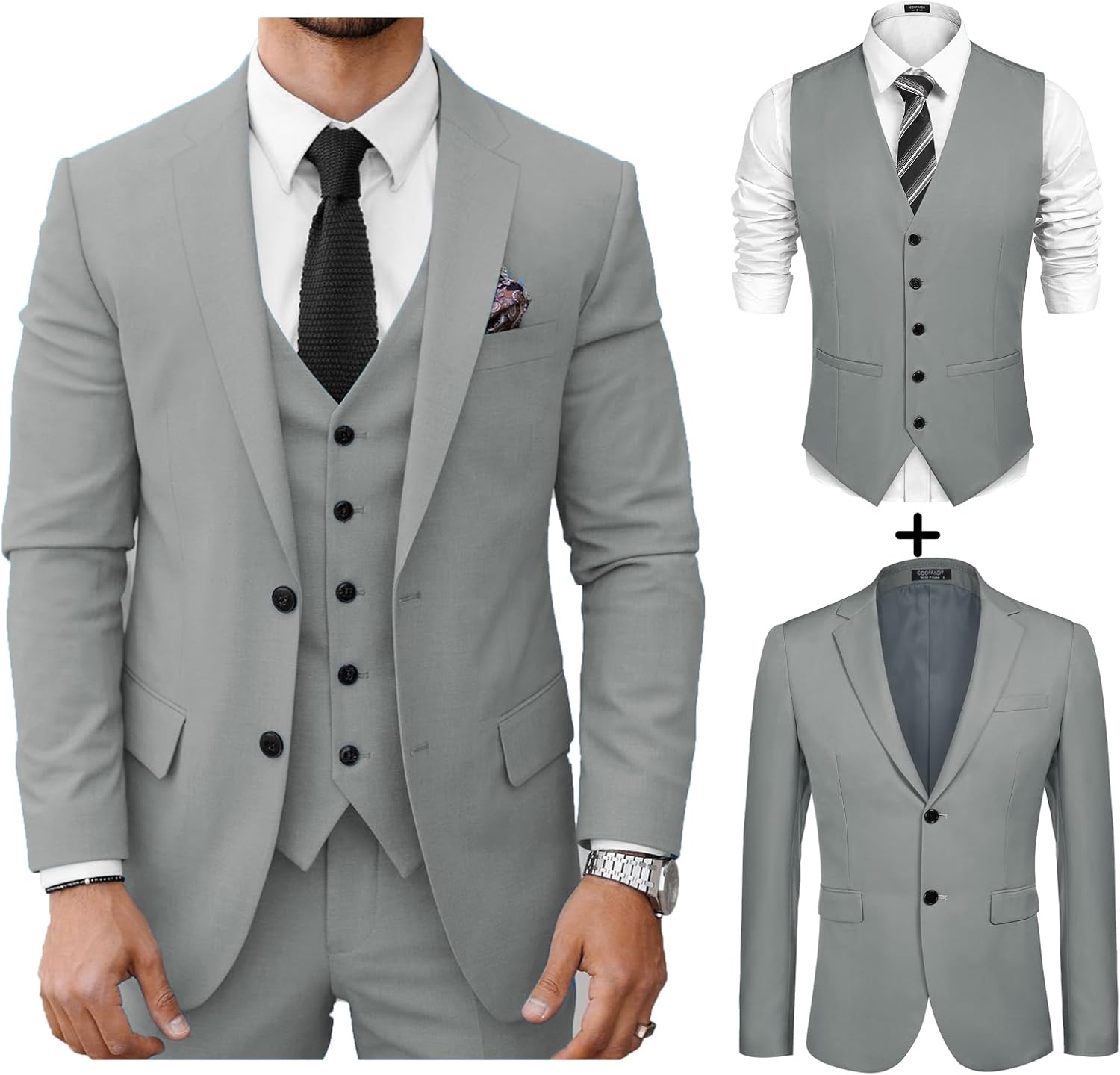 COOFANDY Men's Suit Jacket and Vest Set Slim Fit Philippines | Ubuy