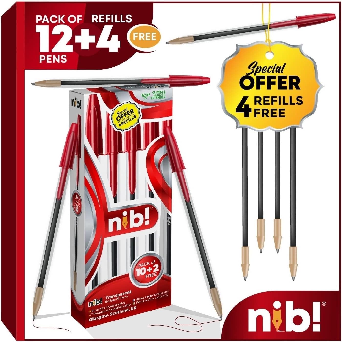 nib! Ballpoint Pen, Comfortable Biro Pens, Medium Point (1.0mm ...