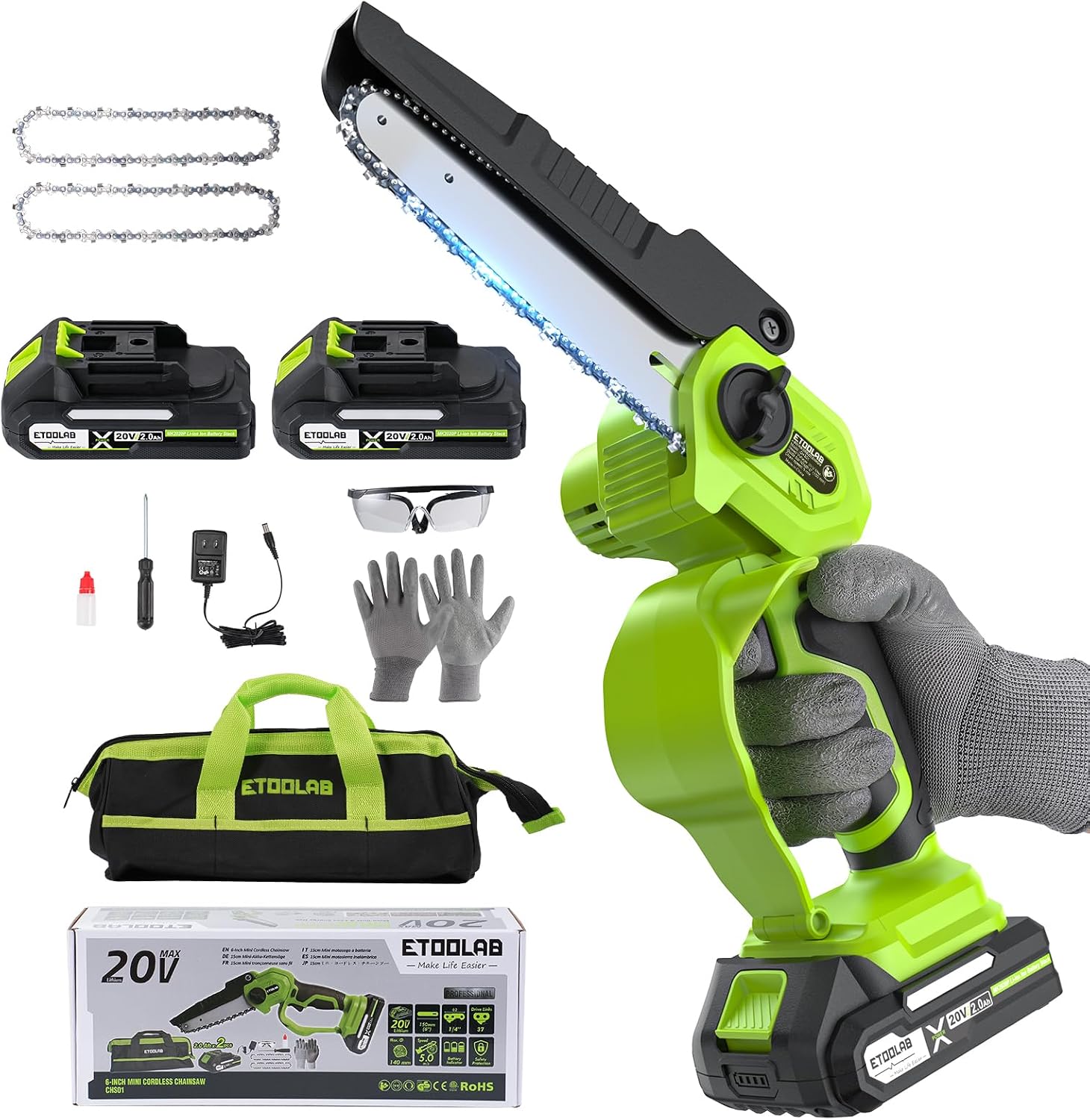 Cordless Mini Chainsaw for Dewalt Battery 20V Max, ETOOLAB 6-Inch ...