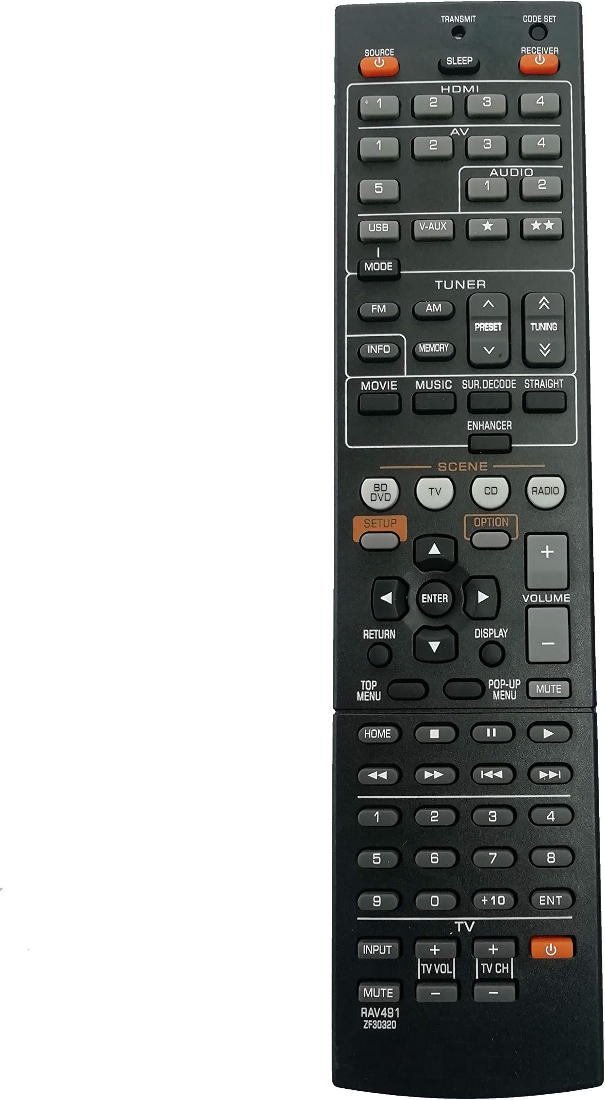 Buy Yamaha RAV521 Audio/Video Receiver Remote Control - Part # ZJ665000 ...