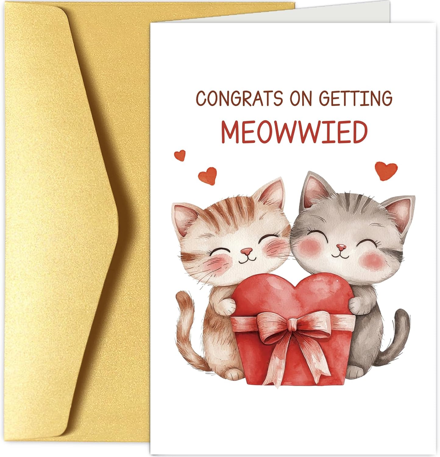 Amazon.com : Cute Cat Wedding Card, Engagement Card for Cat Lover ...