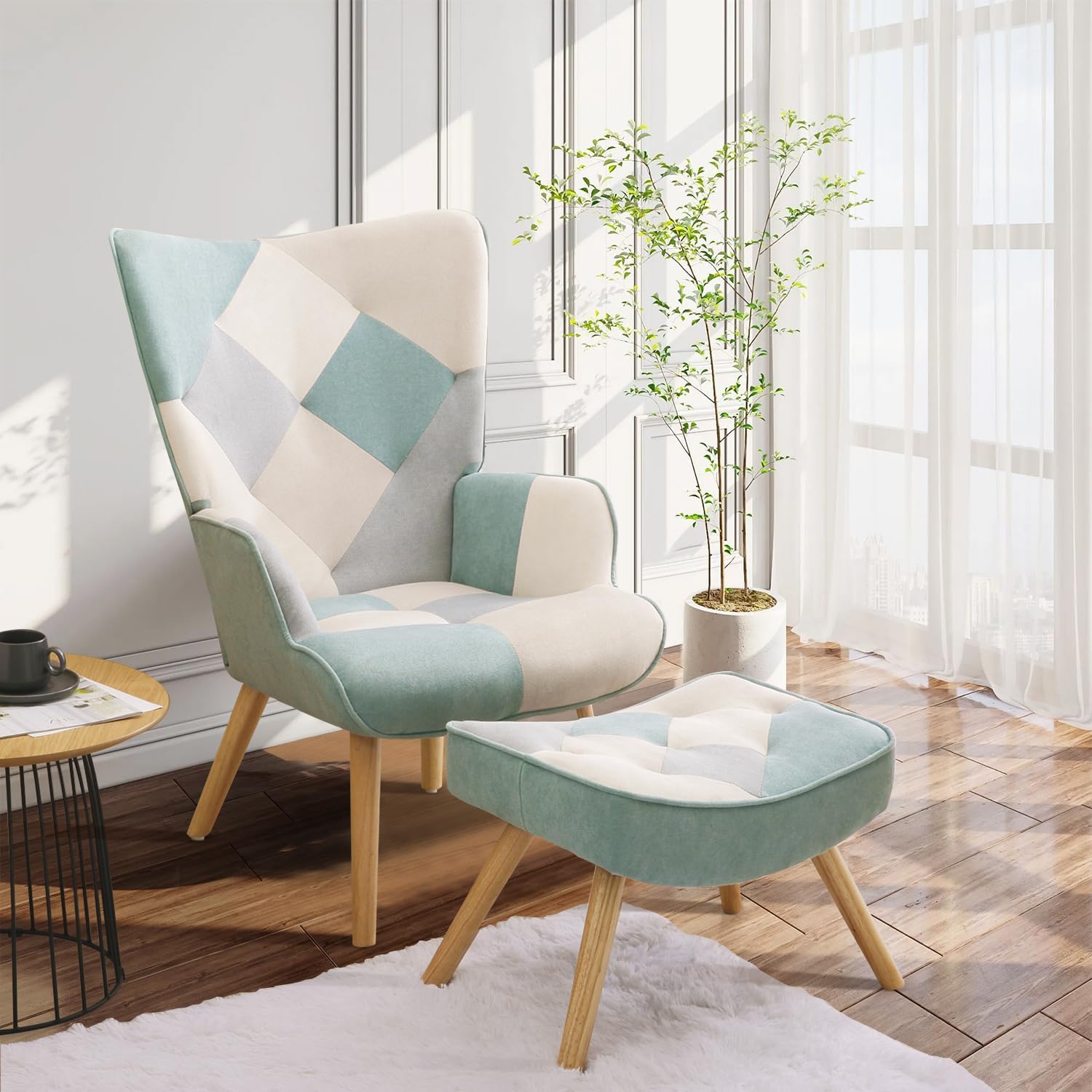 Amazon.com: Accent Chair with Ottoman, Accent Chairs for Living Room ...