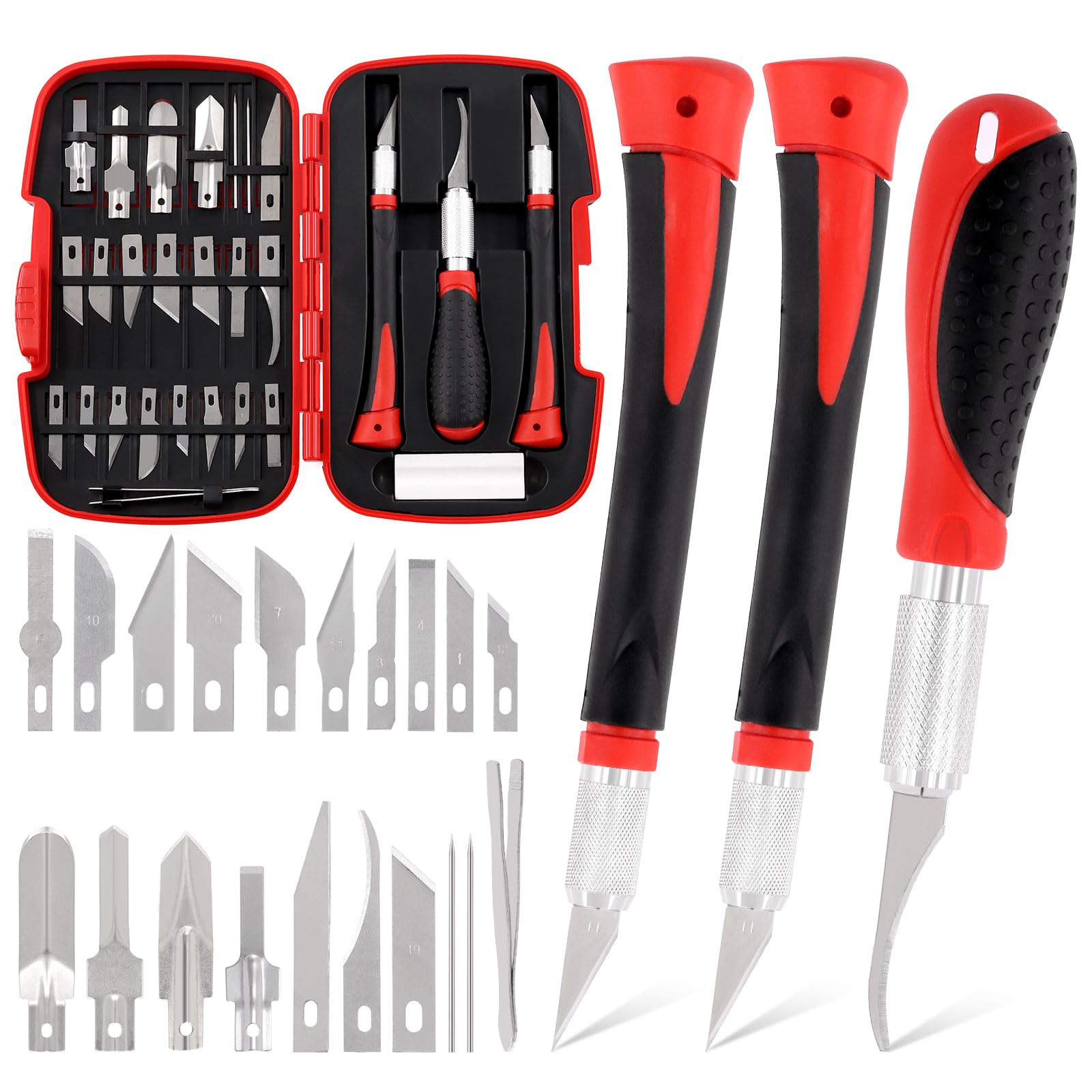 Rustark 30Pcs Precision Craft Knife Hobby Knife Set with Art Knife ...