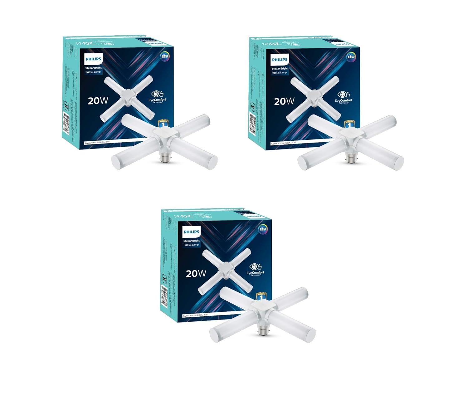 Philips Stellar Bright 20W Radial B22 LED T-Bulb,Cool Daylight, Pack of ...