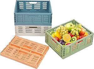 Senhuok Plastic Drawer Organizer 4-Pack Collapsible Storage Boxes Crate ...