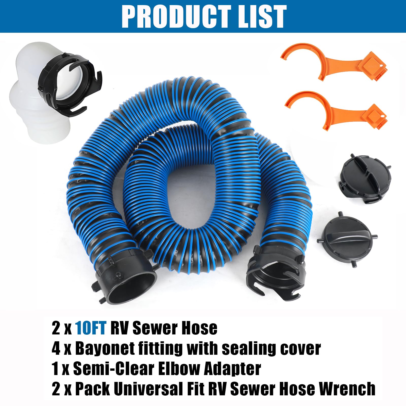 Snapklik.com : OUTPRIZE 20FT RV Sewer Hose, 24 Mil Heavy Duty TPE ...