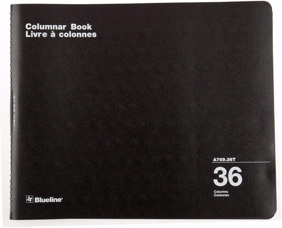 Blueline Columnar Book, Twin-Wire Binding, 36 Columns with Description ...