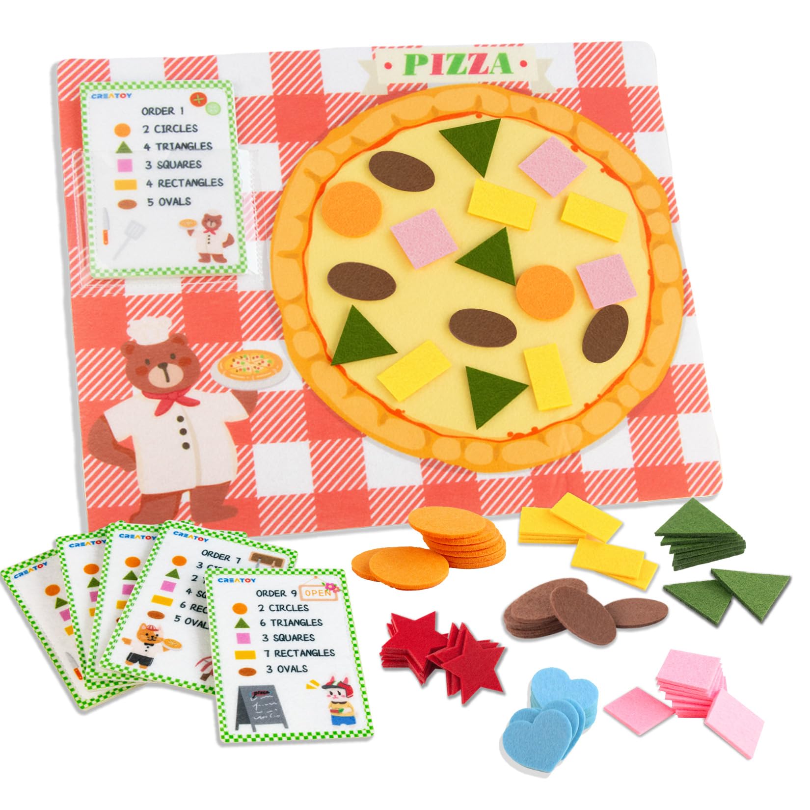 Amazon.com: Creatoy Pizza Counting Toys Toddler, Kids Shapes Sorting ...