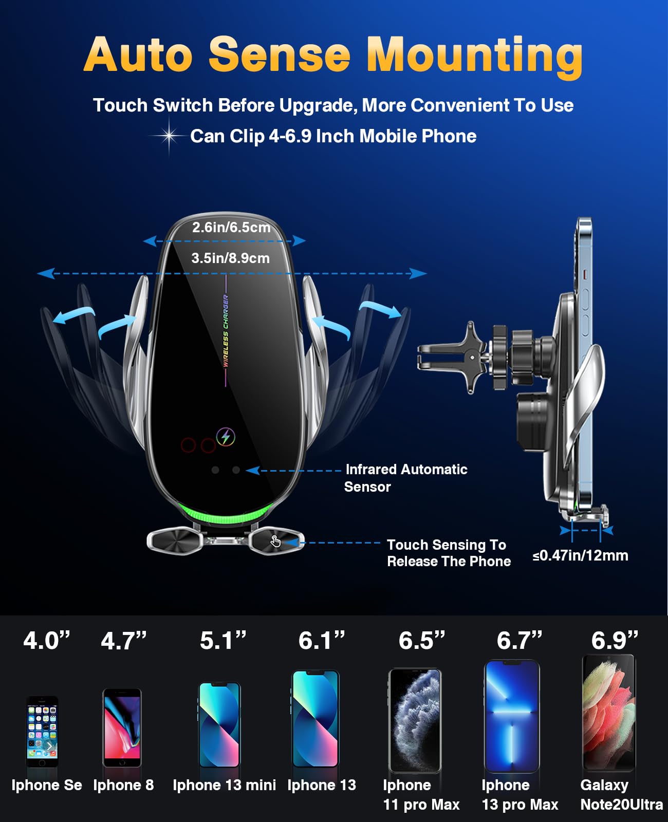 Snapklik.com : Wireless Car Charger,Mosurr 15W Auto Clamping Phone ...