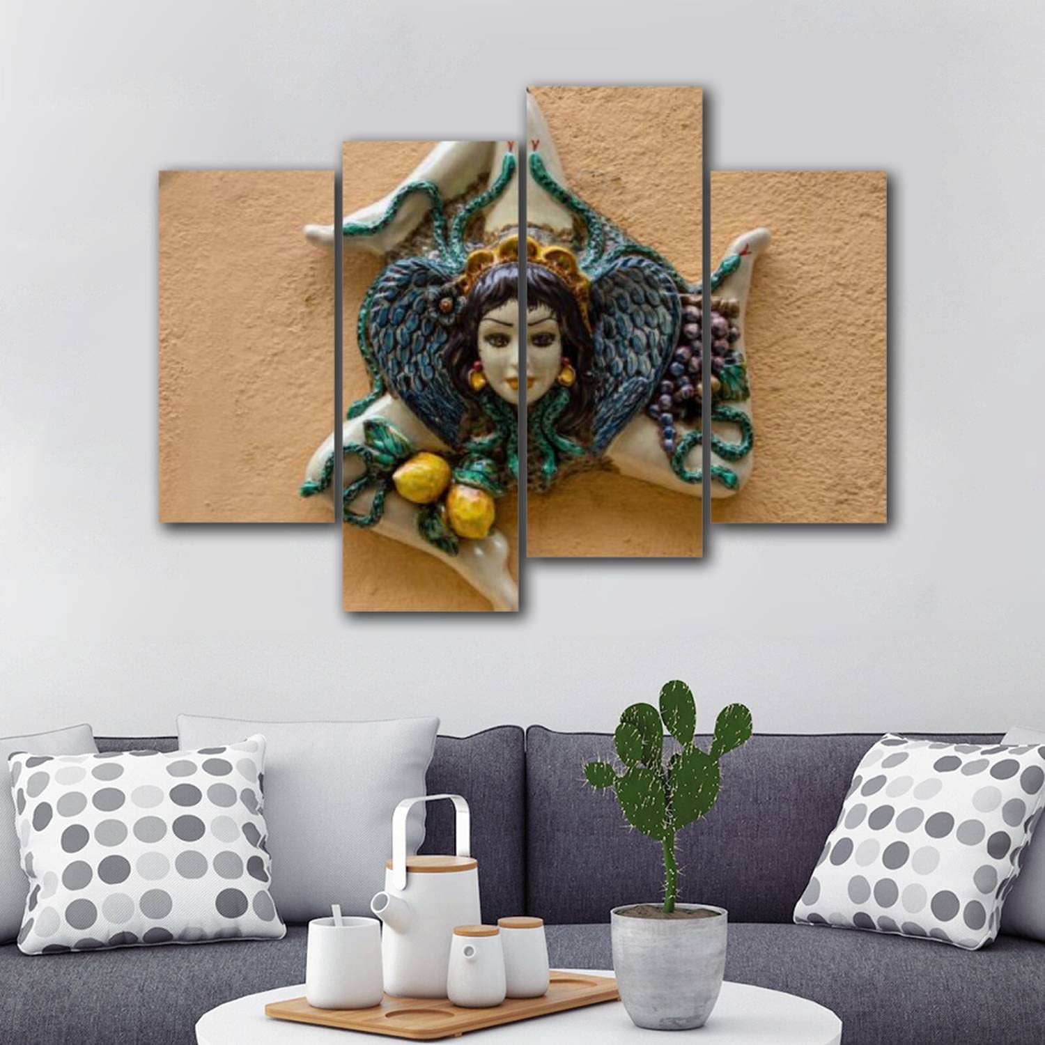 Snapklik.com : Ceramic Trinacria The Sicilian Symbol Canvas Wall Art ...