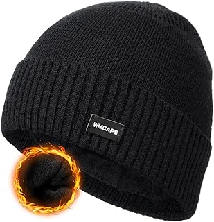 Wmcaps Winter Men Women Fleece Lined Beanie Knitted Hats, Soft Thermal ...